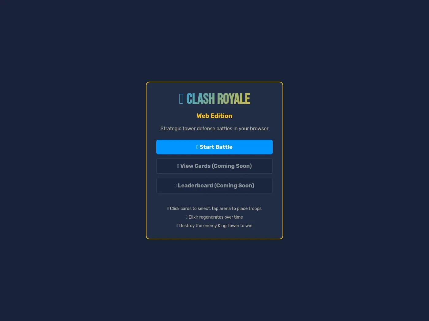 Clash Royale Web Edition