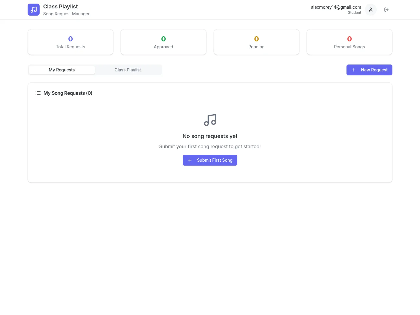 Class Playlist Personal Song Request Manager