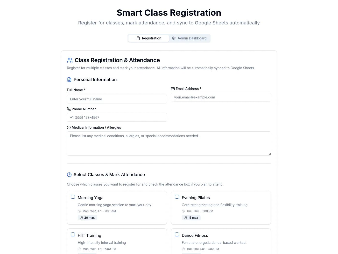 Smart Class Registration & Attendance Tracker