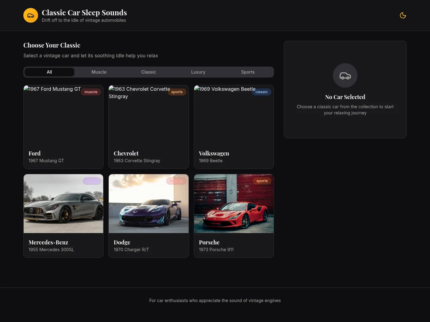 Classic Car Sleep Sounds