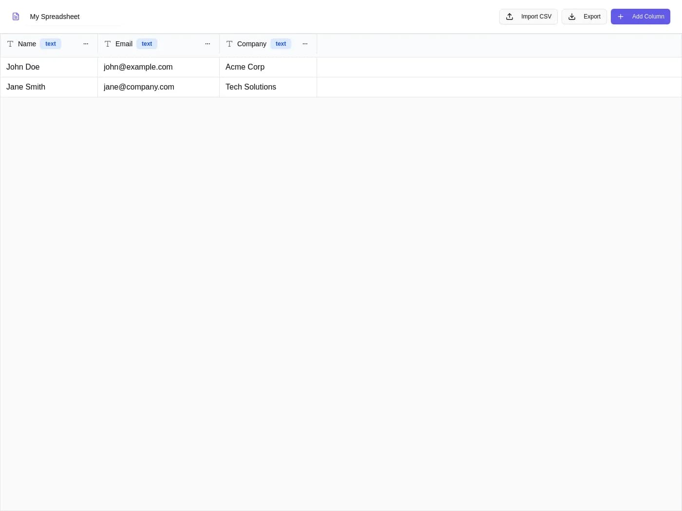Clay Clone - Data Enrichment Spreadsheet