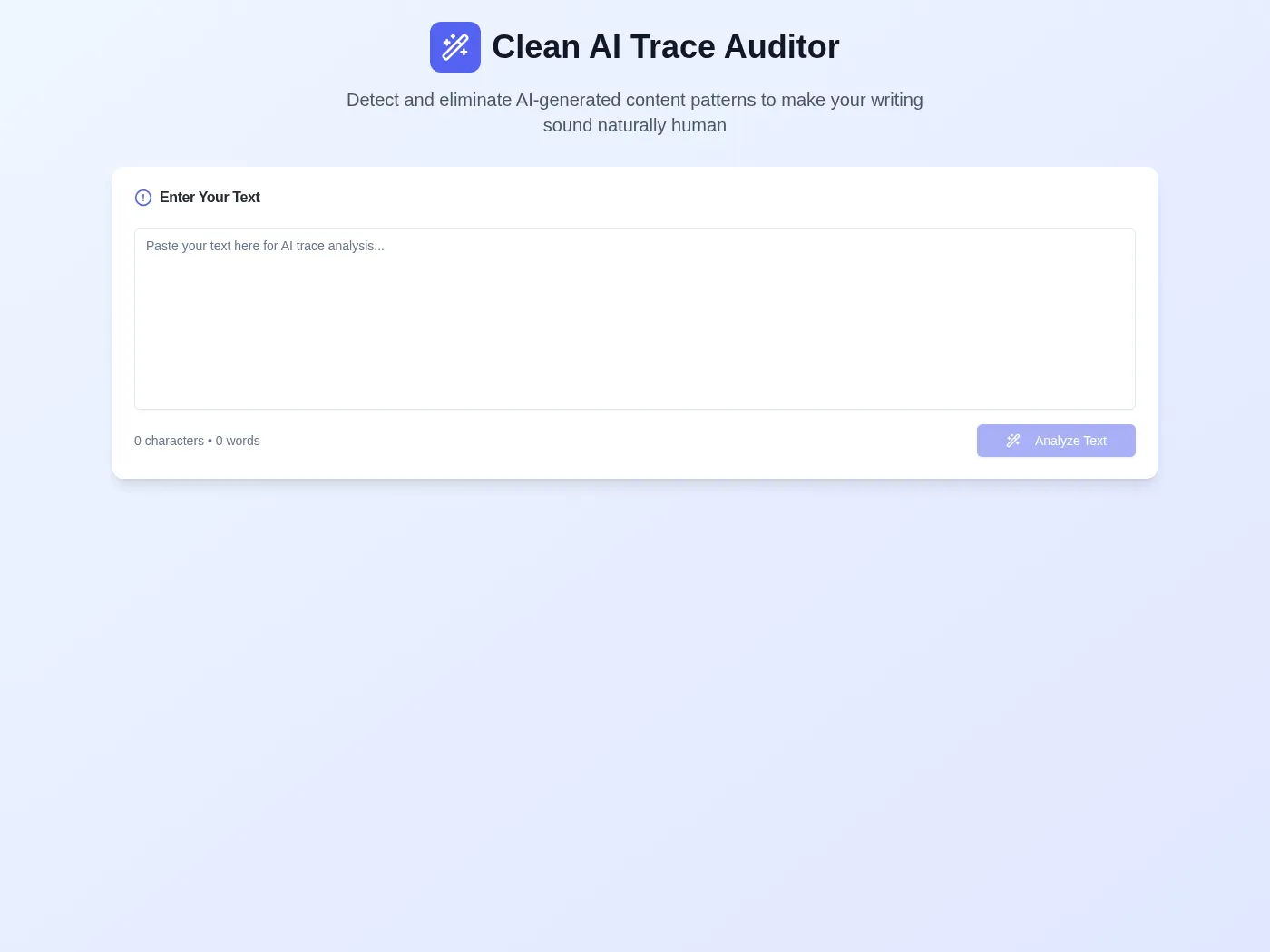 Clean AI Trace Auditor