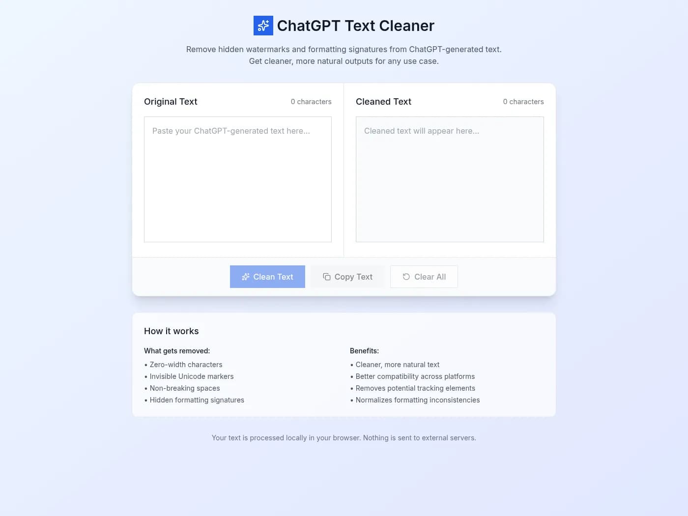 Clean ChatGPT Watermark Remover