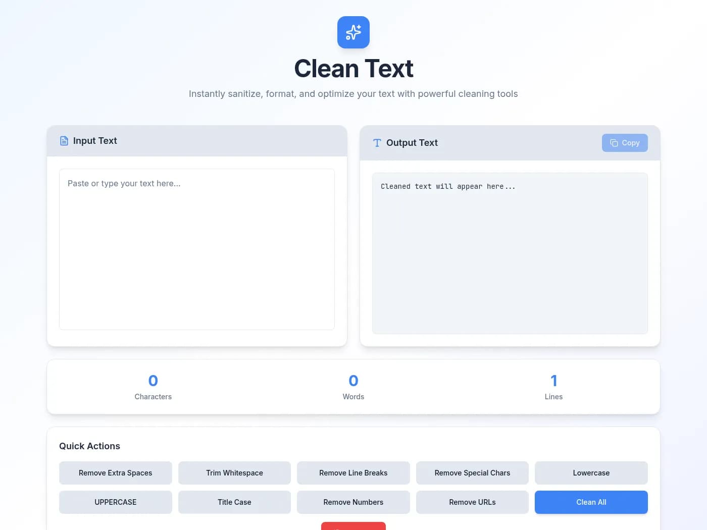 Clean Text Utility
