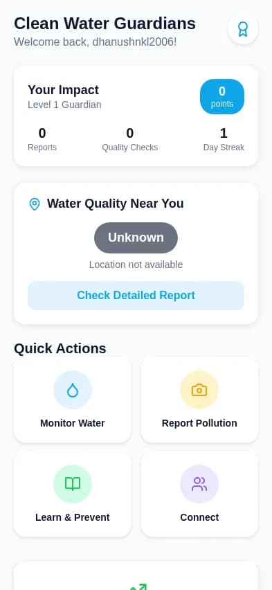 Clean Water Guardians: Community-Powered Water Pollution Monitor