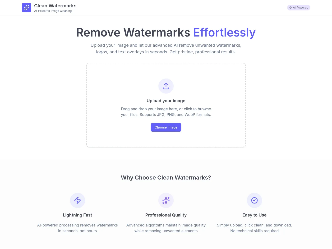 Clean Watermarks: Effortless Watermark Removal for Images