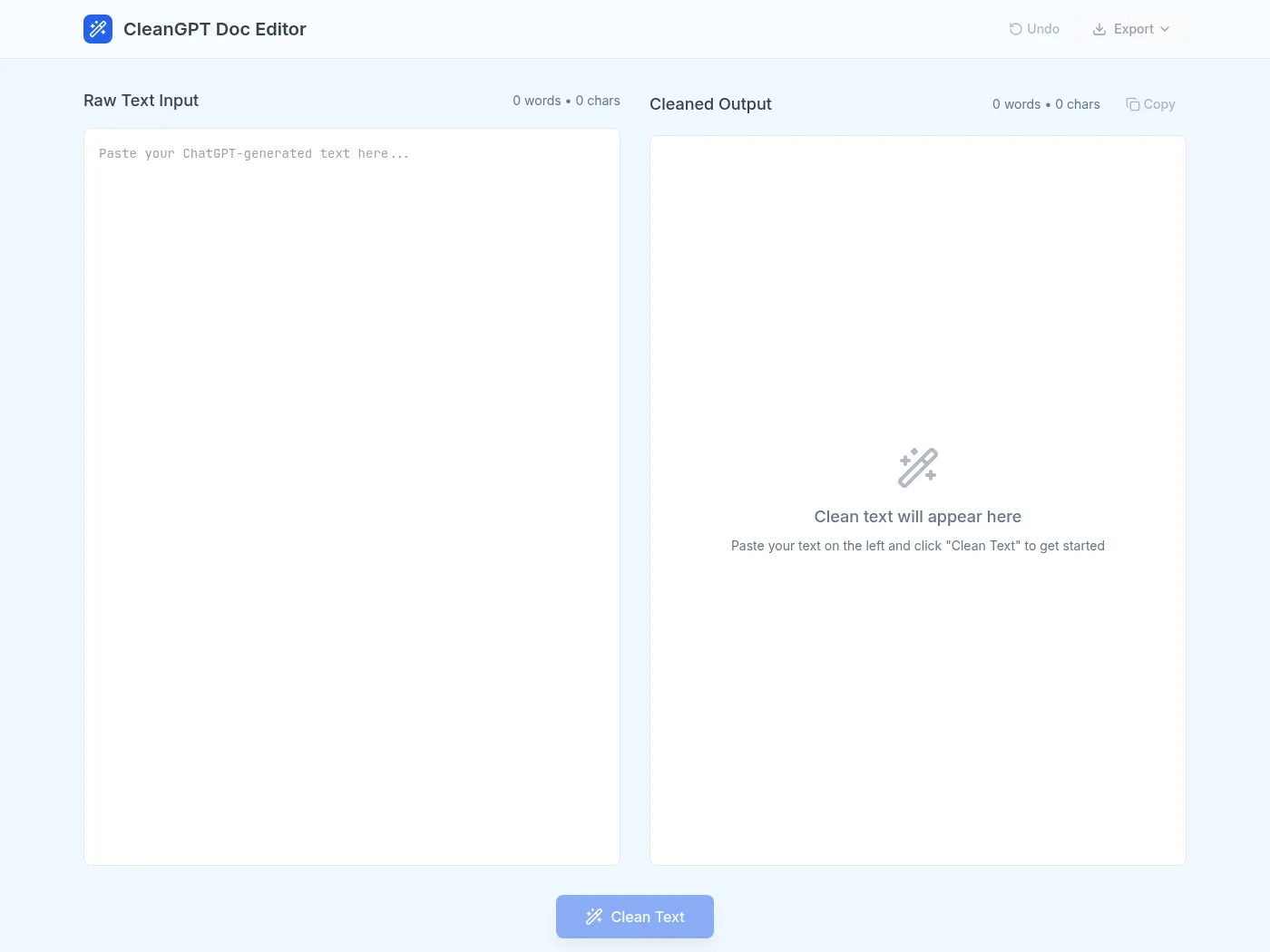 CleanGPT Doc Editor
