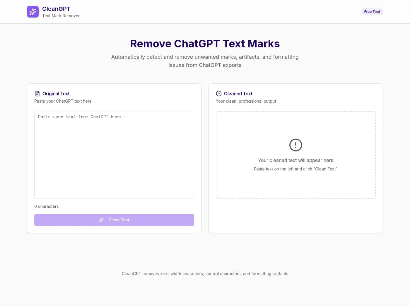 CleanGPT Text Mark Remover