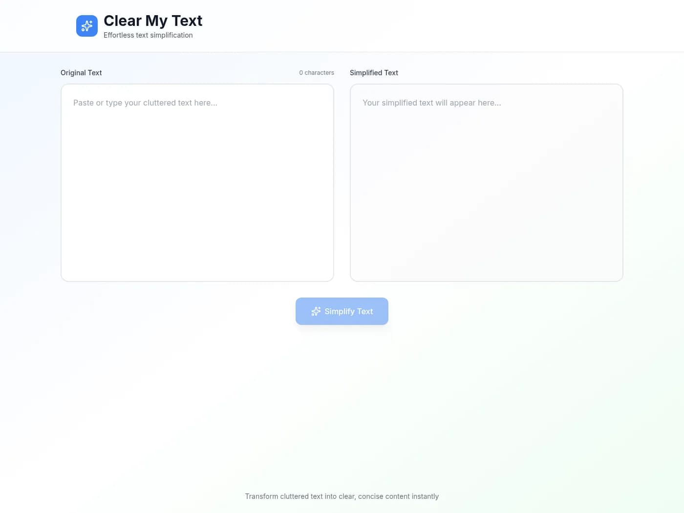 Clear My Text: Effortless Text Simplifier