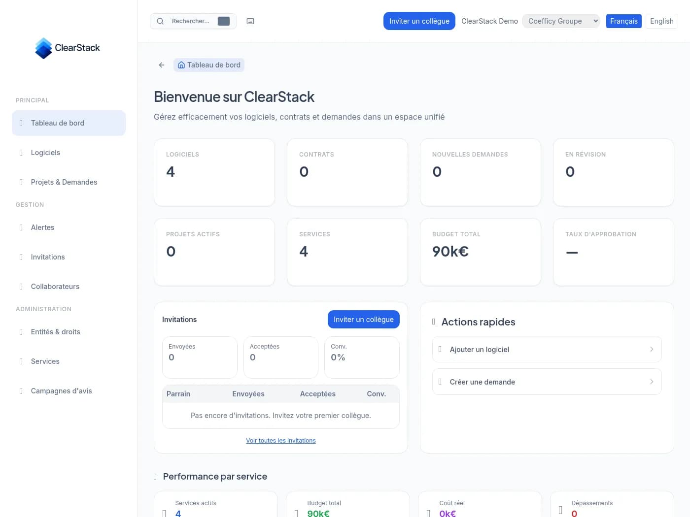 ClearStack Monolithic API + Frontend with 1-Click Software Management