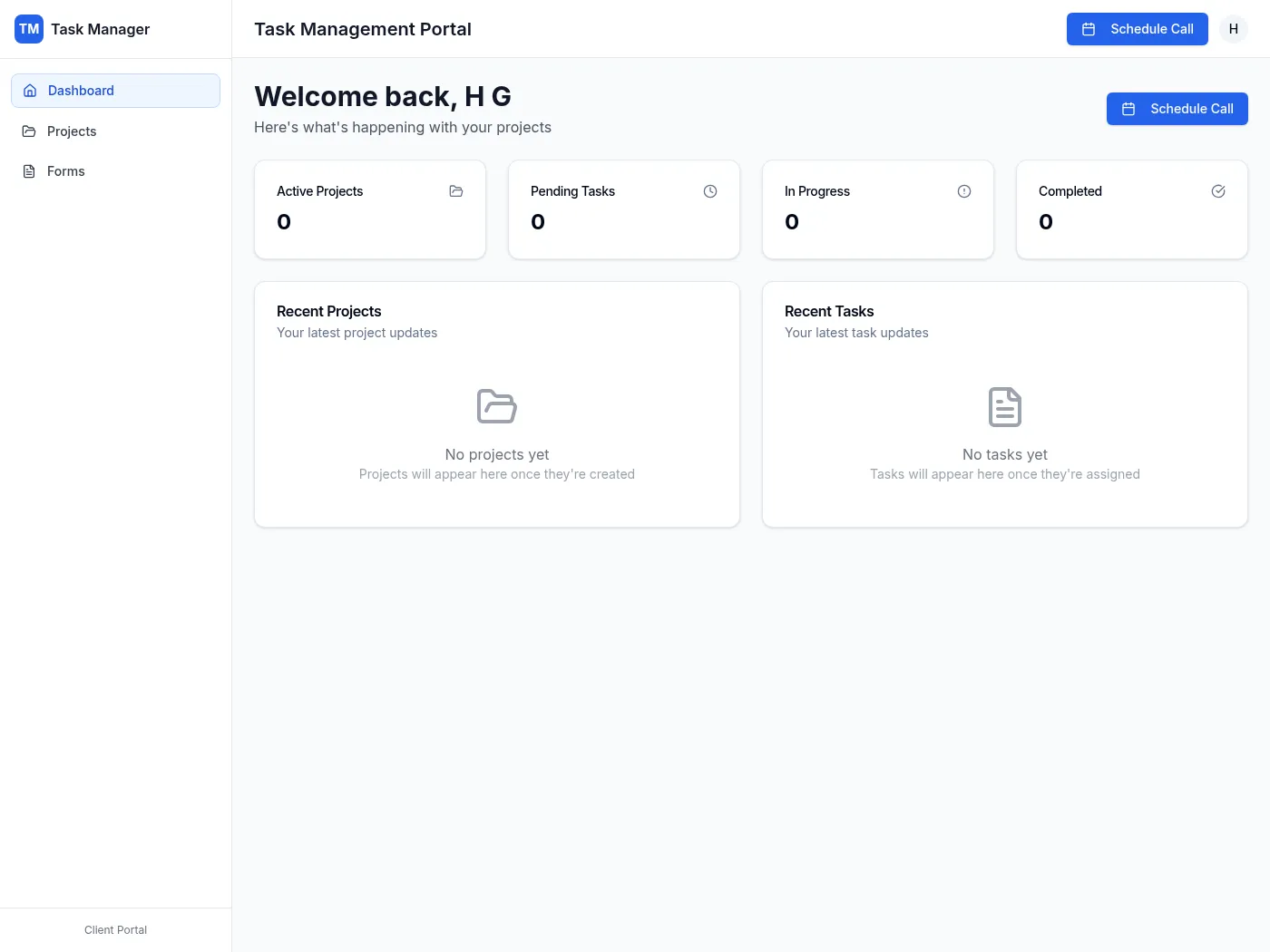 Client & Admin Task Management Portal