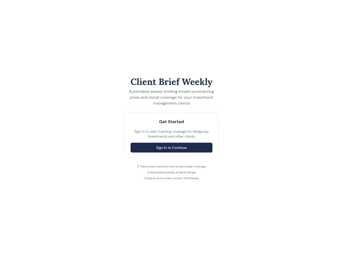 Client Brief Weekly