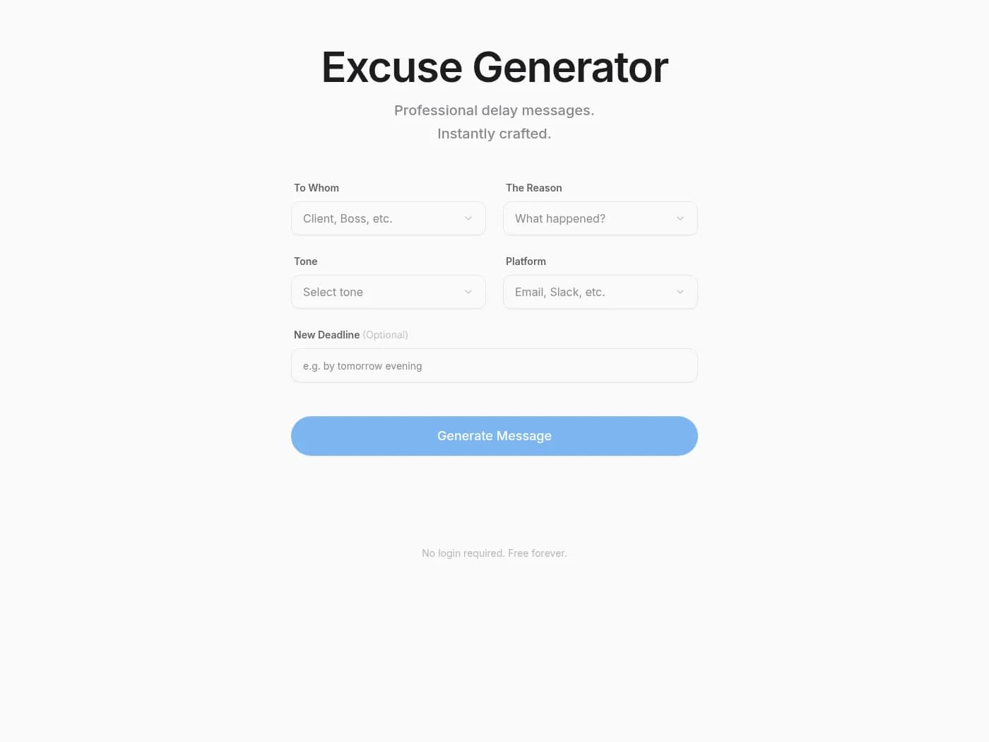 Client Excuse Generator