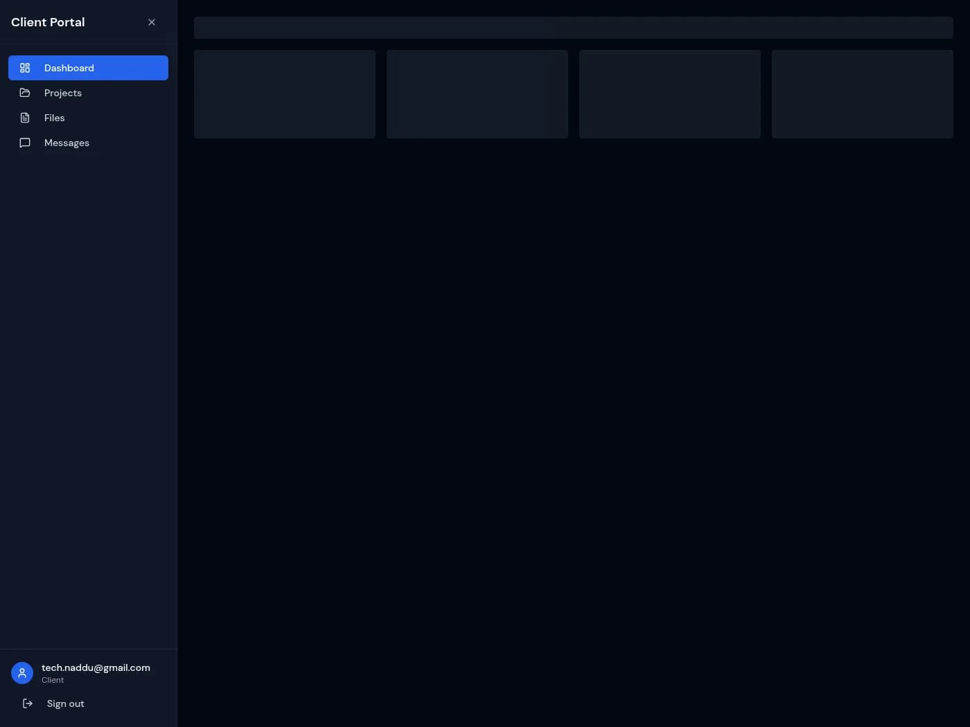 Client Portal Dashboard for Project Tracking & File Management