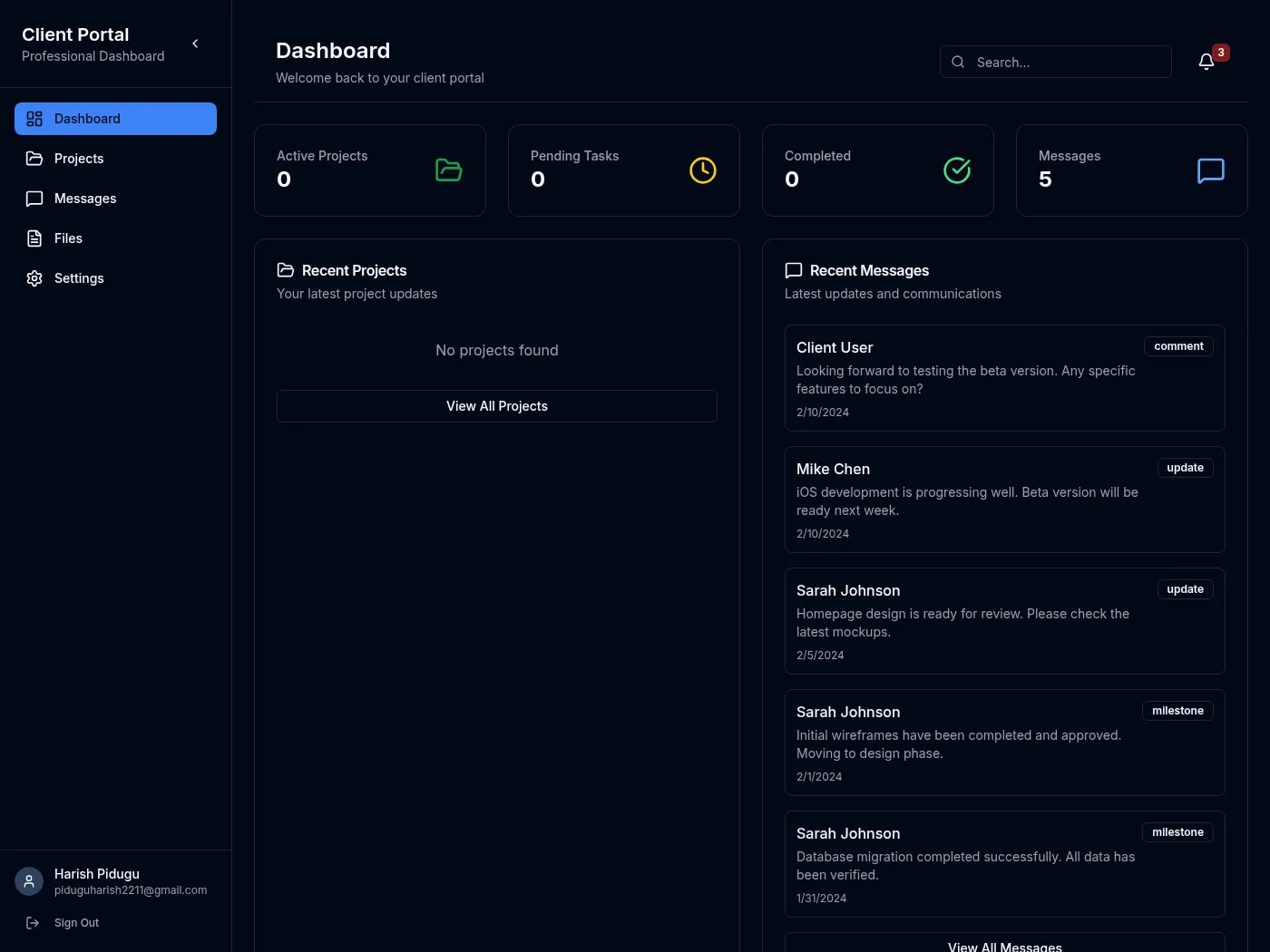 Client Portal Dashboard