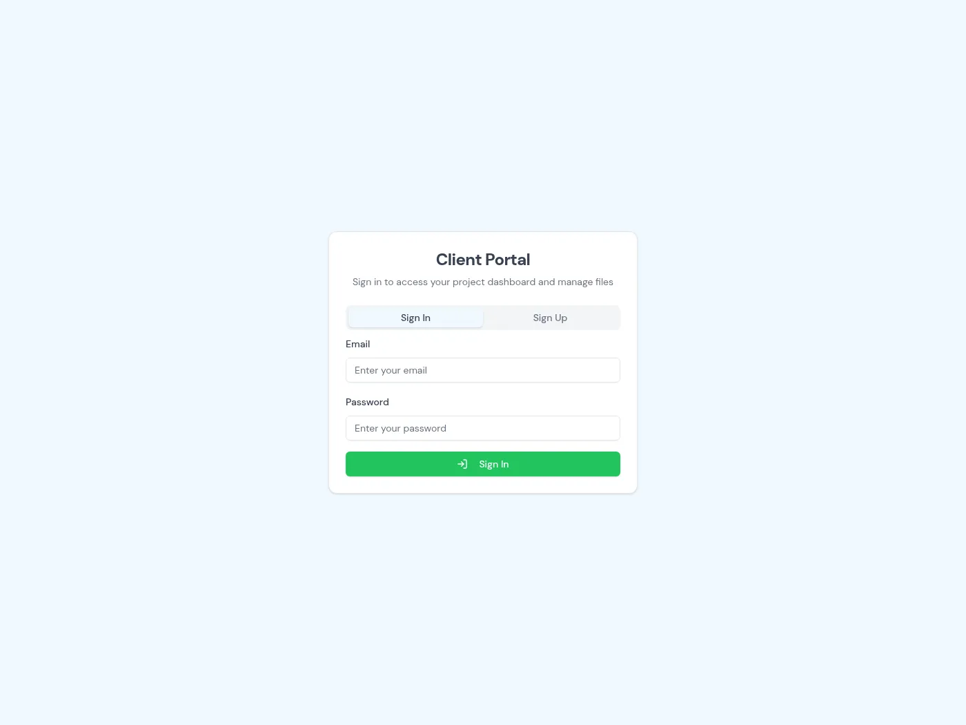 Client Portal Dashboard for Professional Project Management