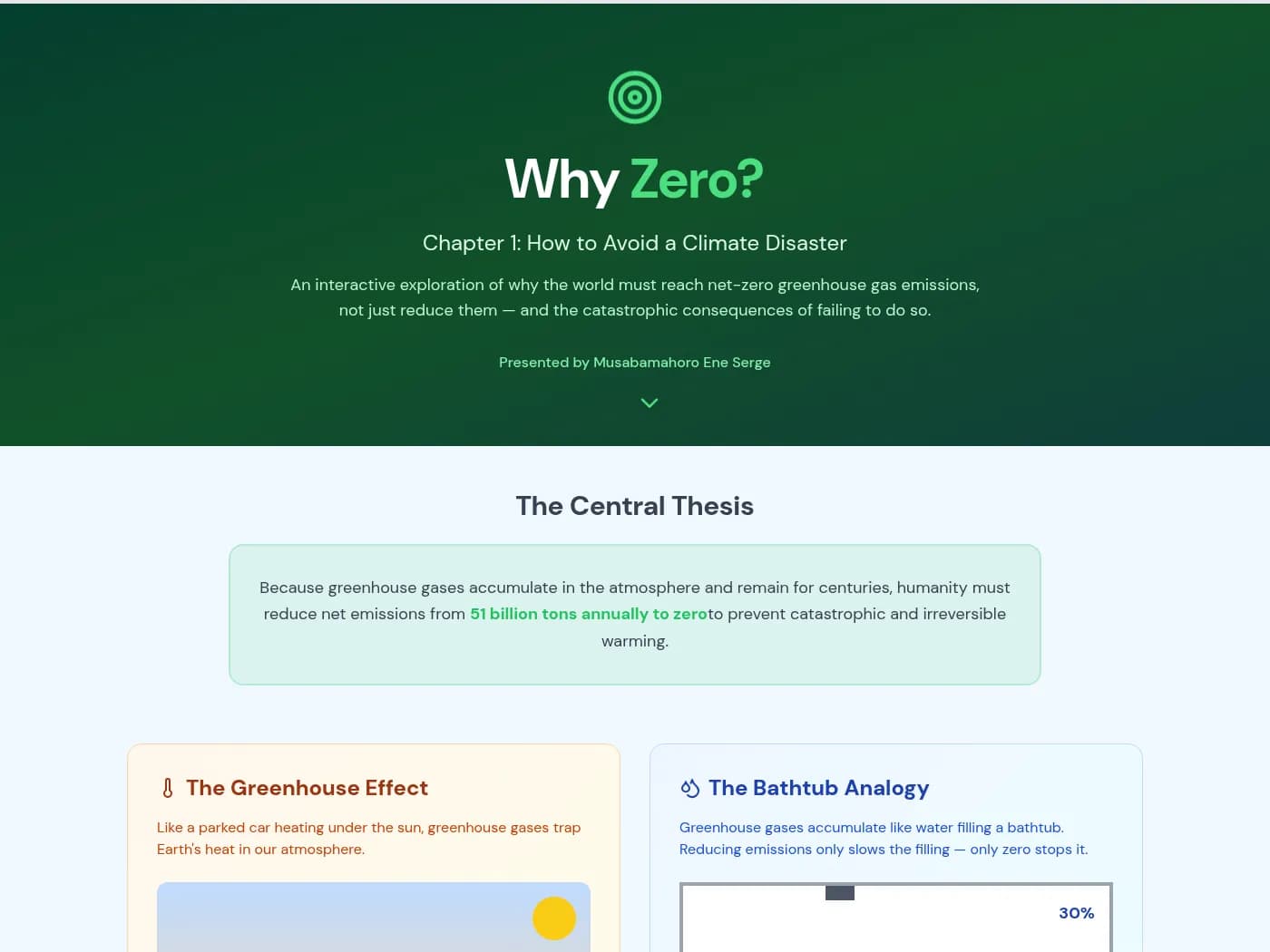 Why Zero? — Climate Disaster Chapter 1 Interactive Summary