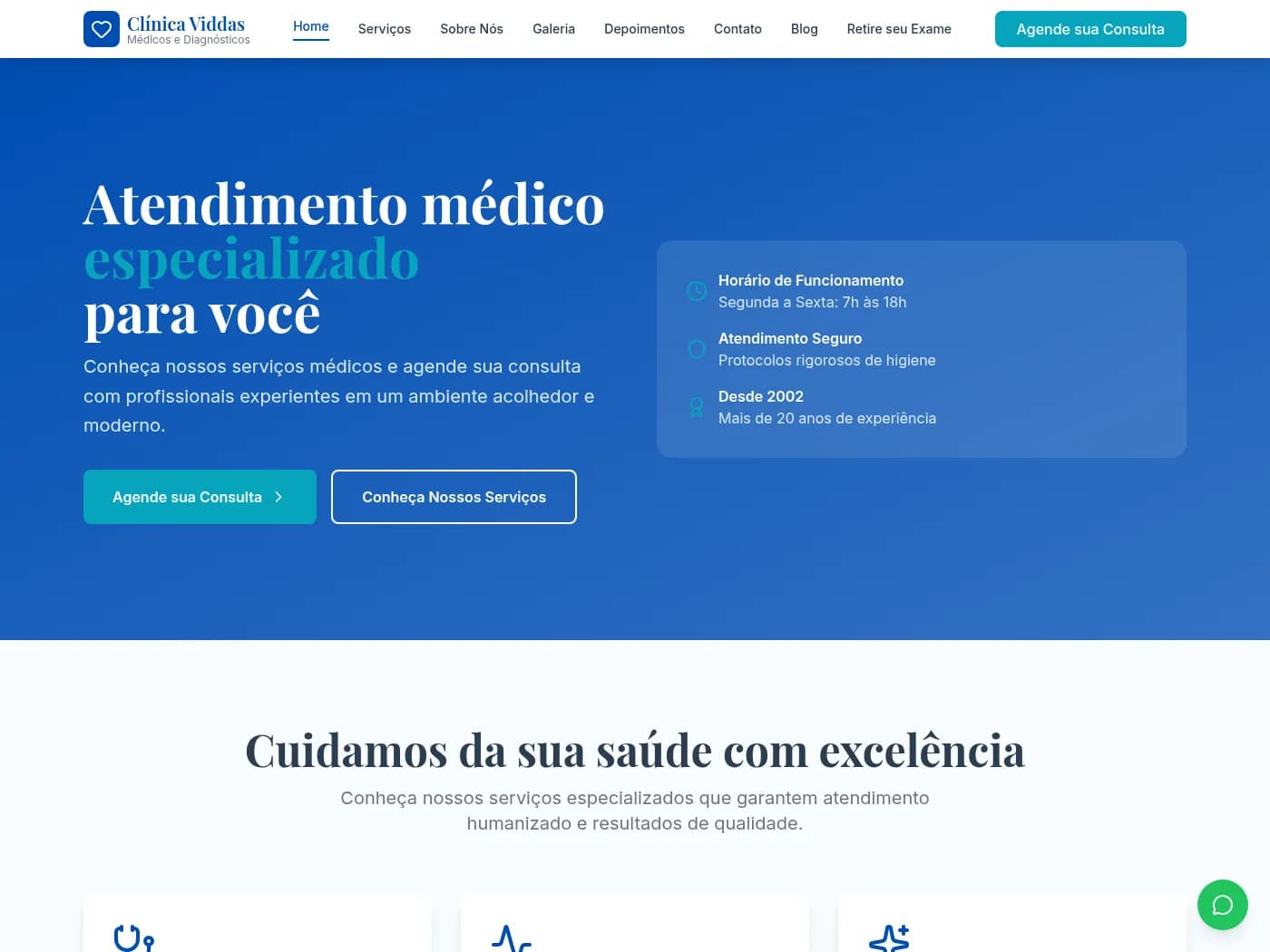 Clínica Viddas Innovative Site Redesign
