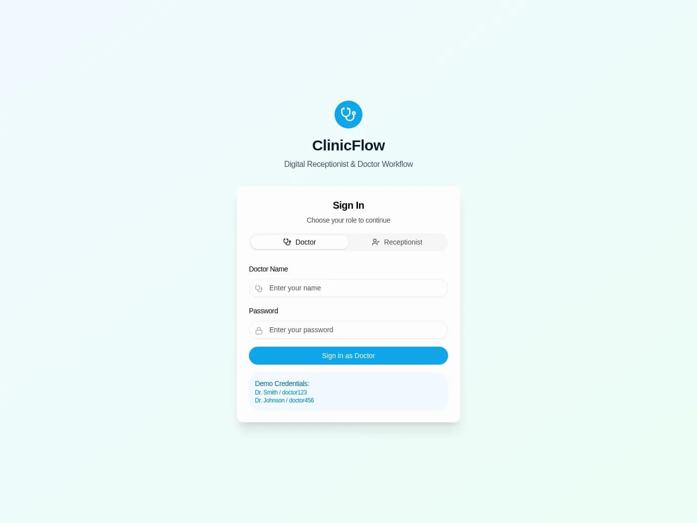 ClinicFlow: Digital Receptionist and Doctor Workflow App