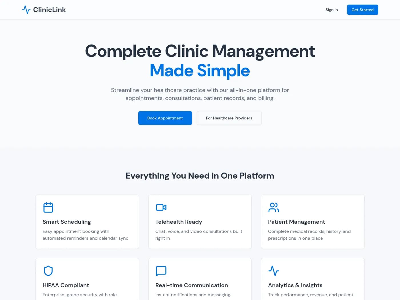 ClinicLink: Complete Clinic Consultation and Management Platform