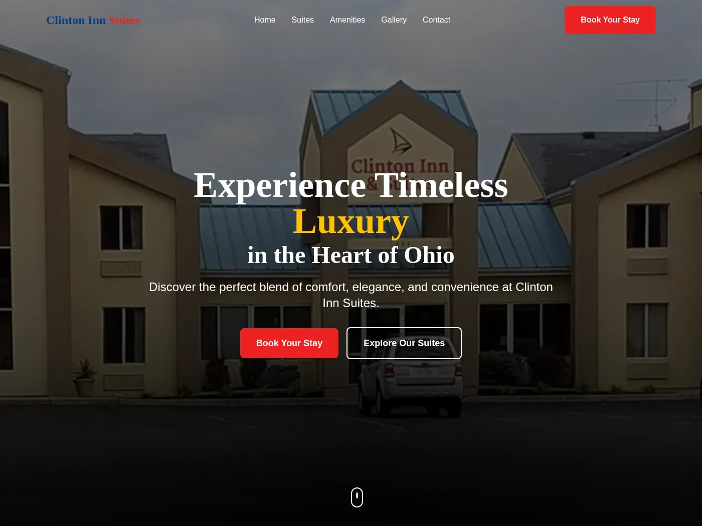Clinton Inn Suites Luxury Landing Page Redesign