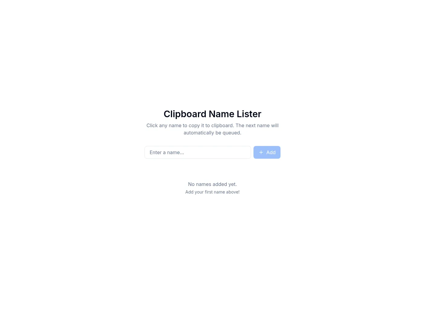 Clipboard Cycling Name Lister for Windows