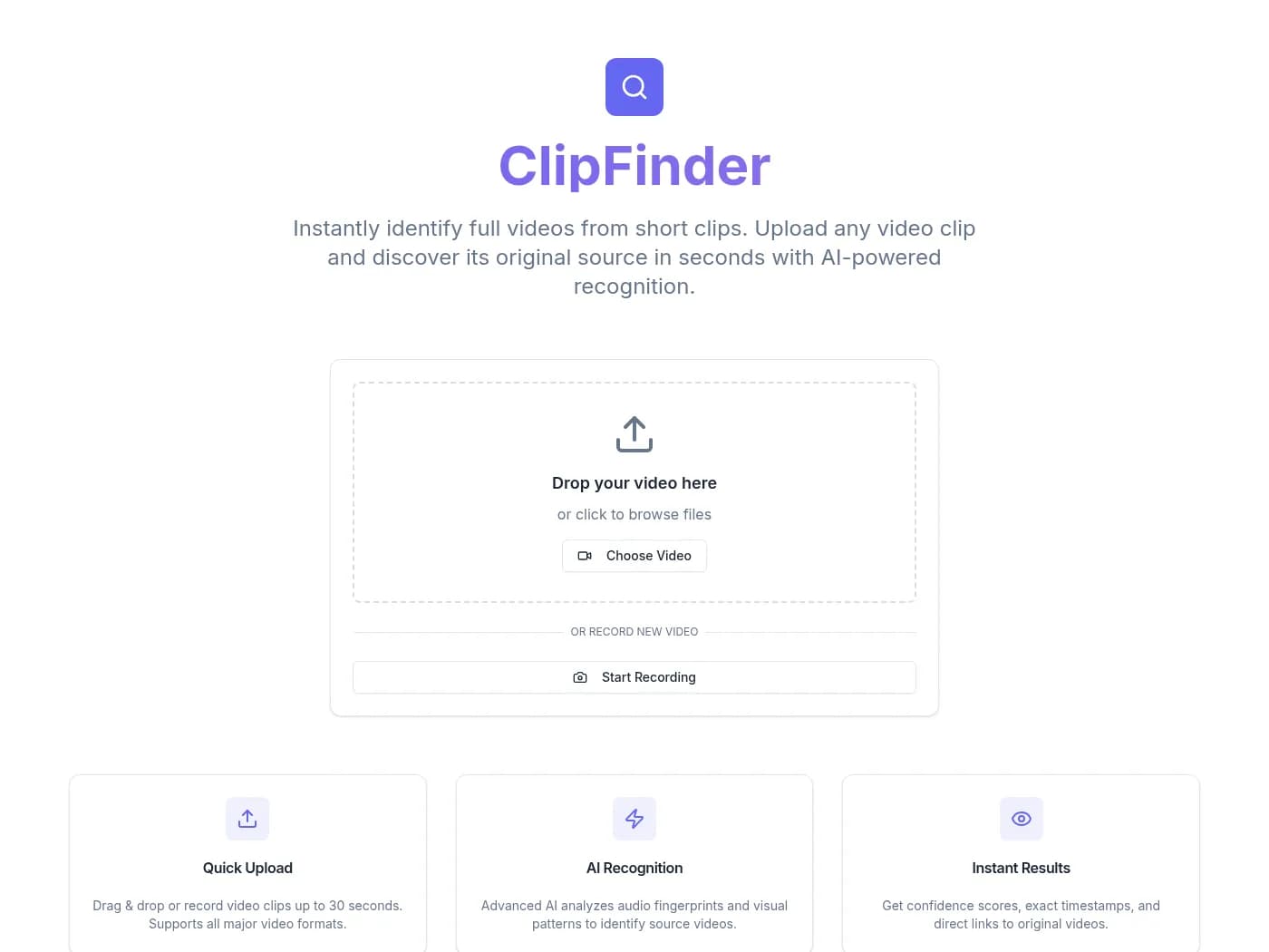 ClipFinder: Video Recognition from Short Clips