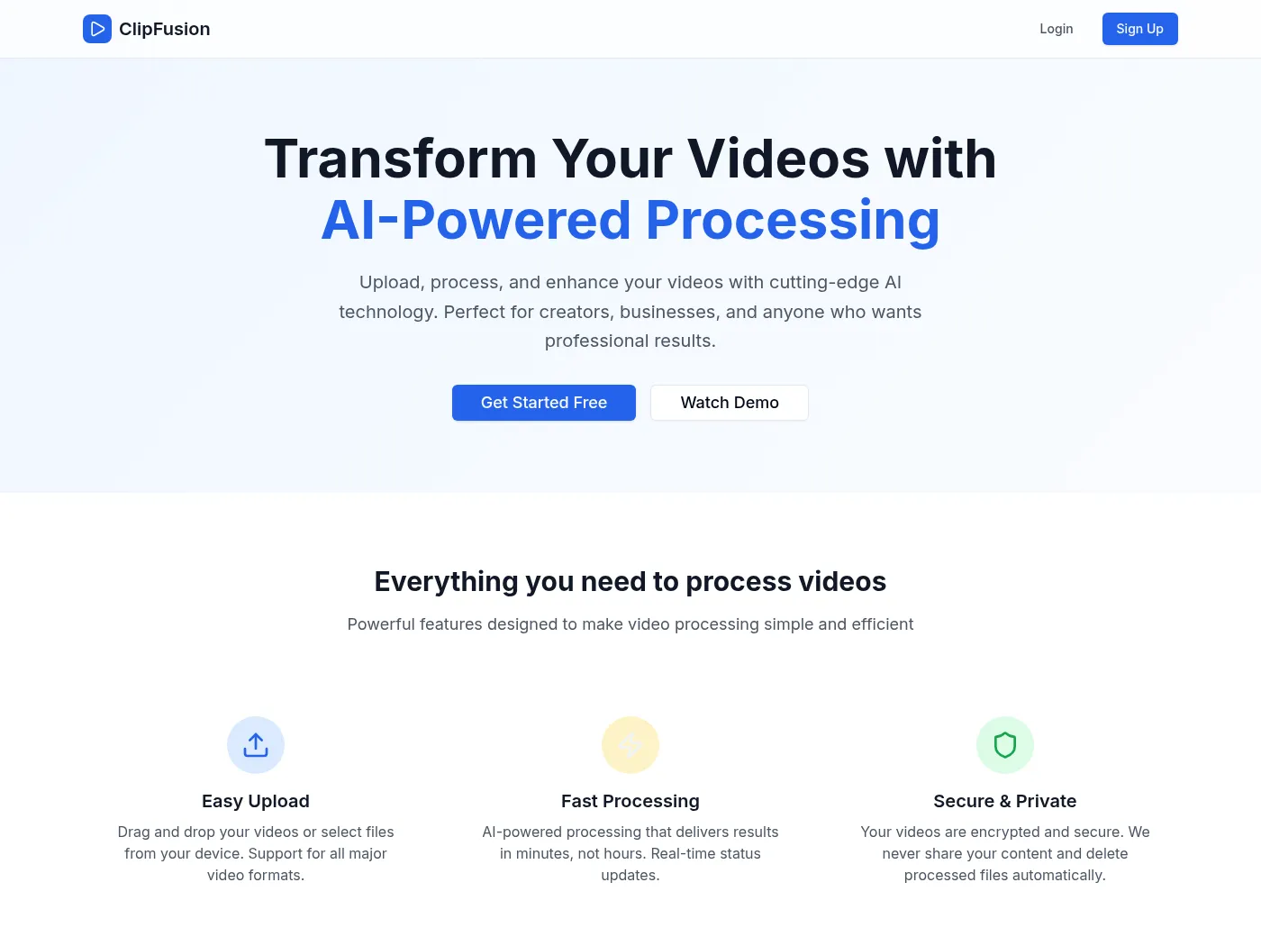 ClipFusion Frontend MVP