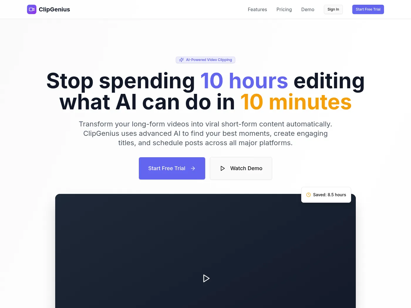 ClipGenius: AI-Powered Video Clipping & Social Scheduler for Creators