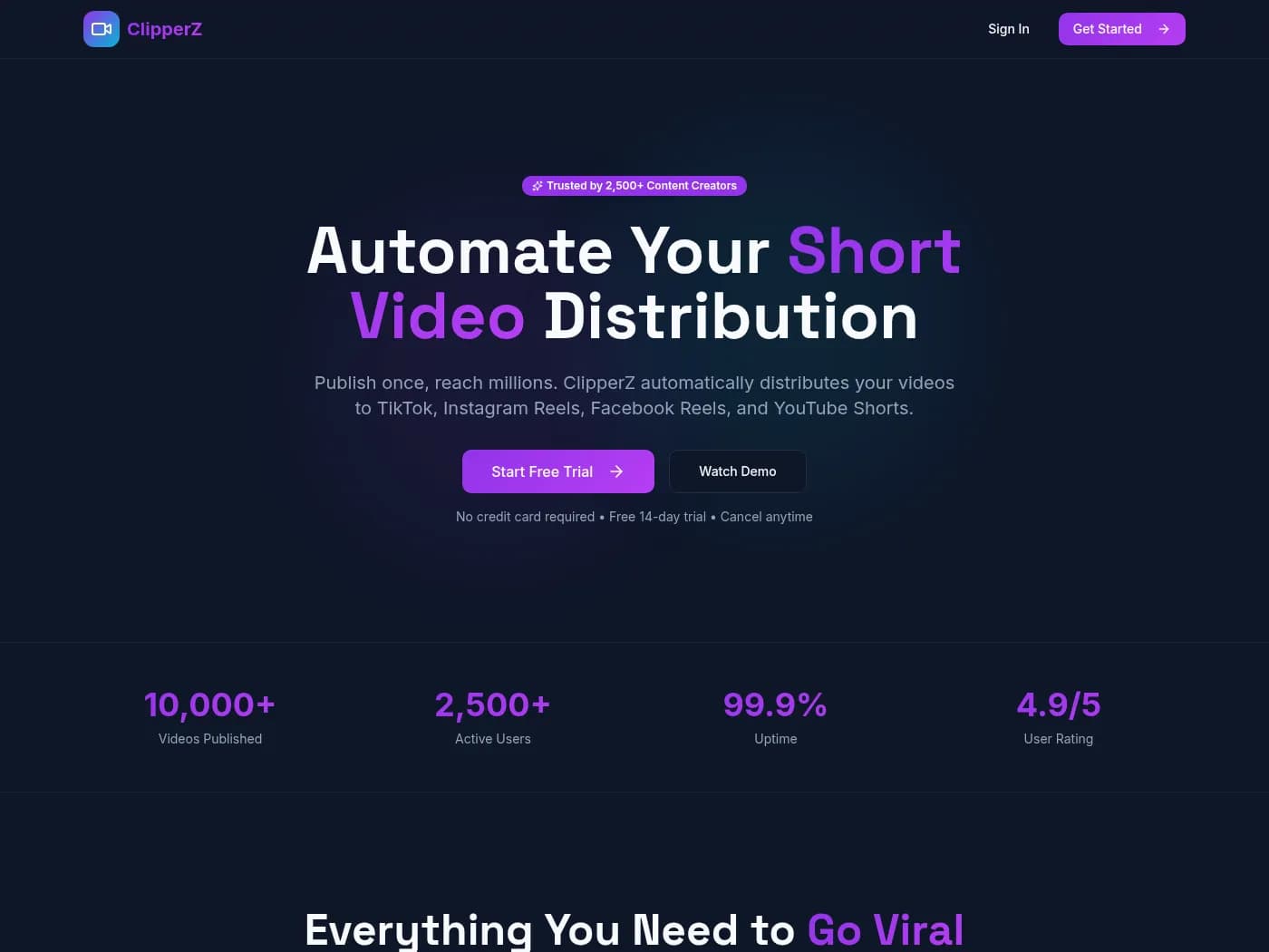 ClipperZ – Plateforme SaaS de Publication Automatisée de Shorts Vidéo sur Réseaux Sociaux
