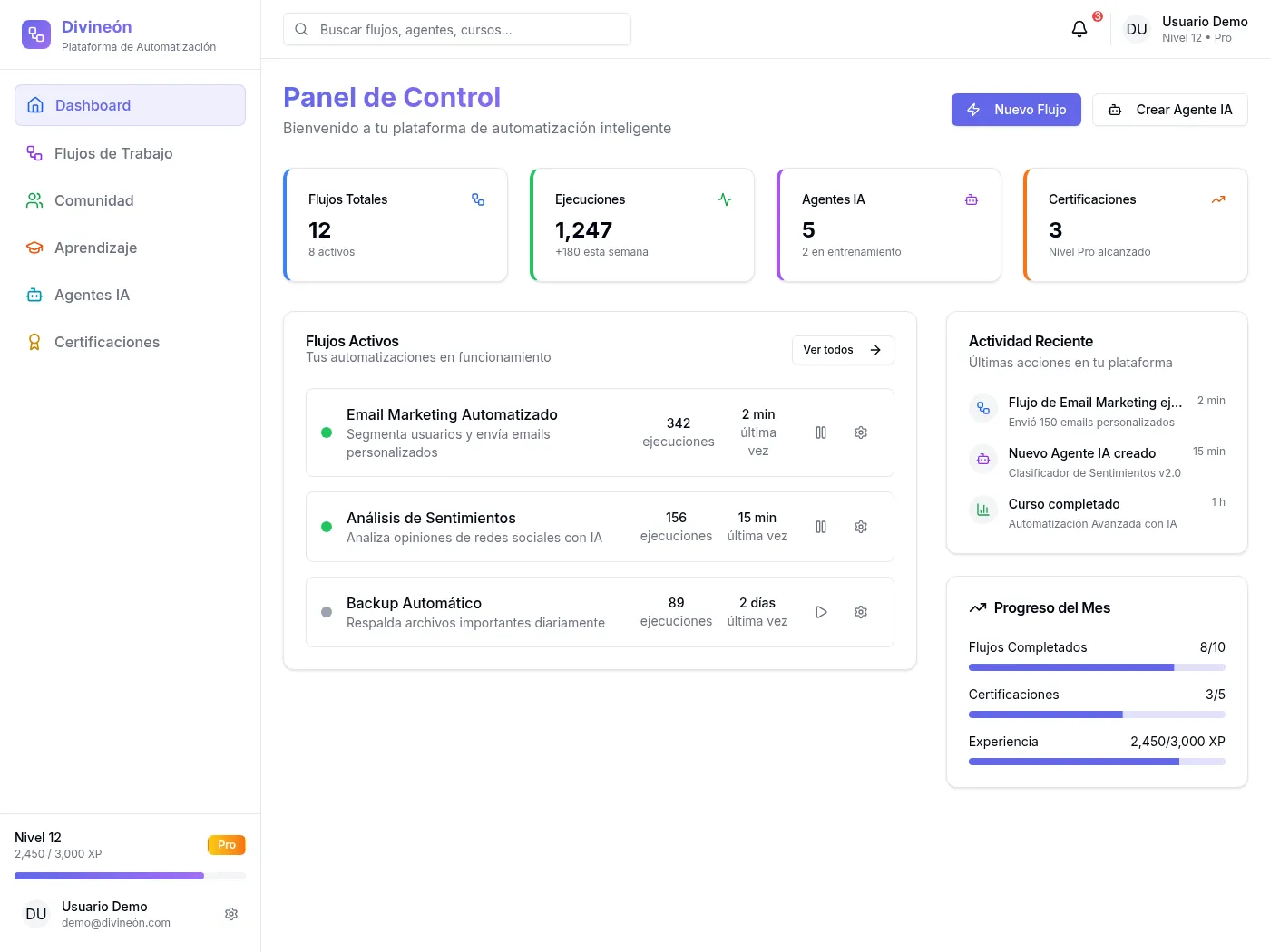Divineón: Plataforma de Automatización de Flujos de Trabajo