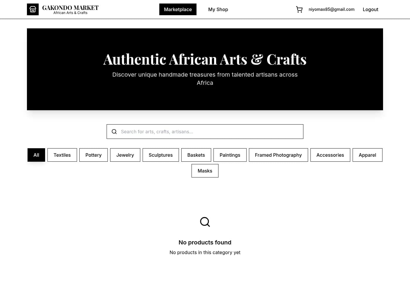Close Esty - Marketplace for African Arts and Crafts