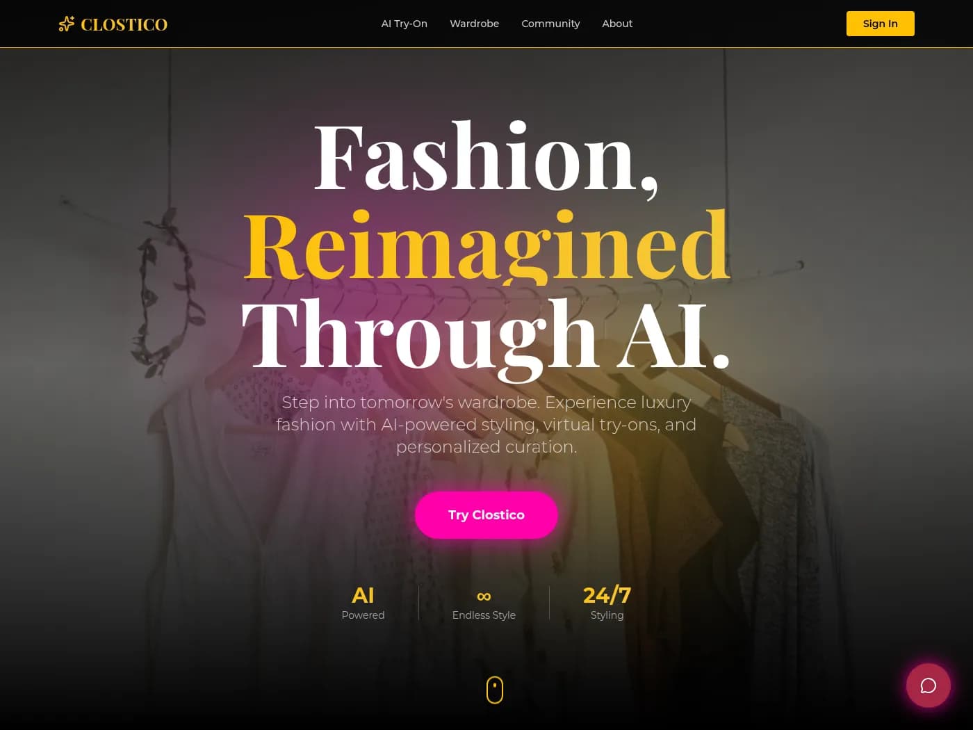 Clostico: Luxury Futuristic Fashion Web Experience