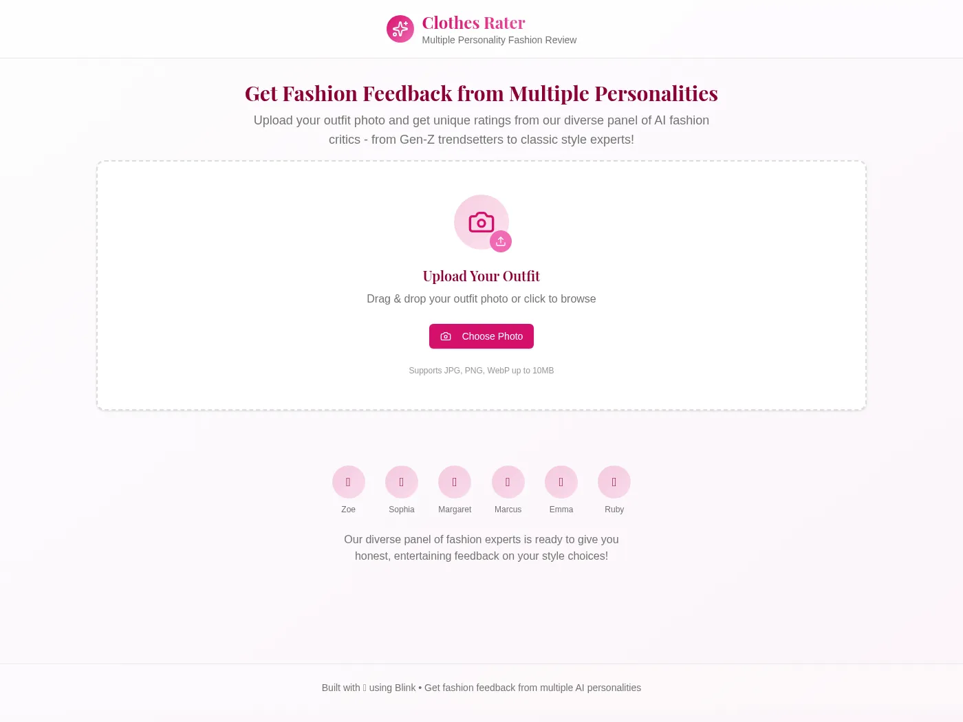 Clothes Rater - Multiple Personality Fashion Reviewer