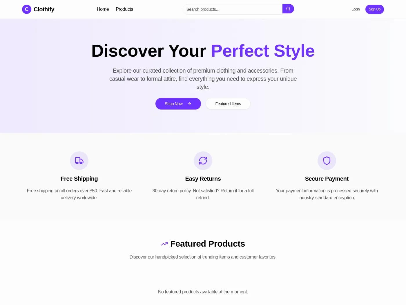 Clothify: Secure MERN E-commerce Platform for Clothing