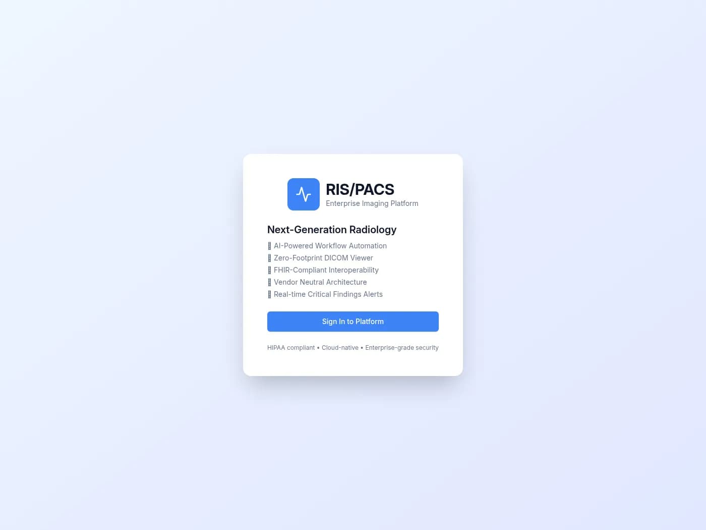 Next-Generation Cloud-Native RIS and PACS Platform with AI, FHIR, and Vendor Neutral Architecture