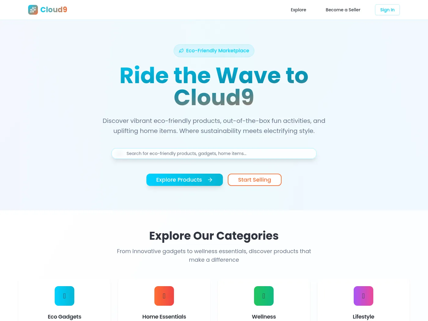 Cloud9 - Vibrant Eco-Friendly Products Marketplace