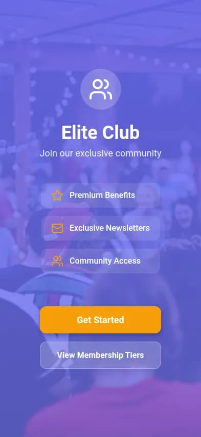 Club Membership Mobile App with Tiered Registration and Newsletters