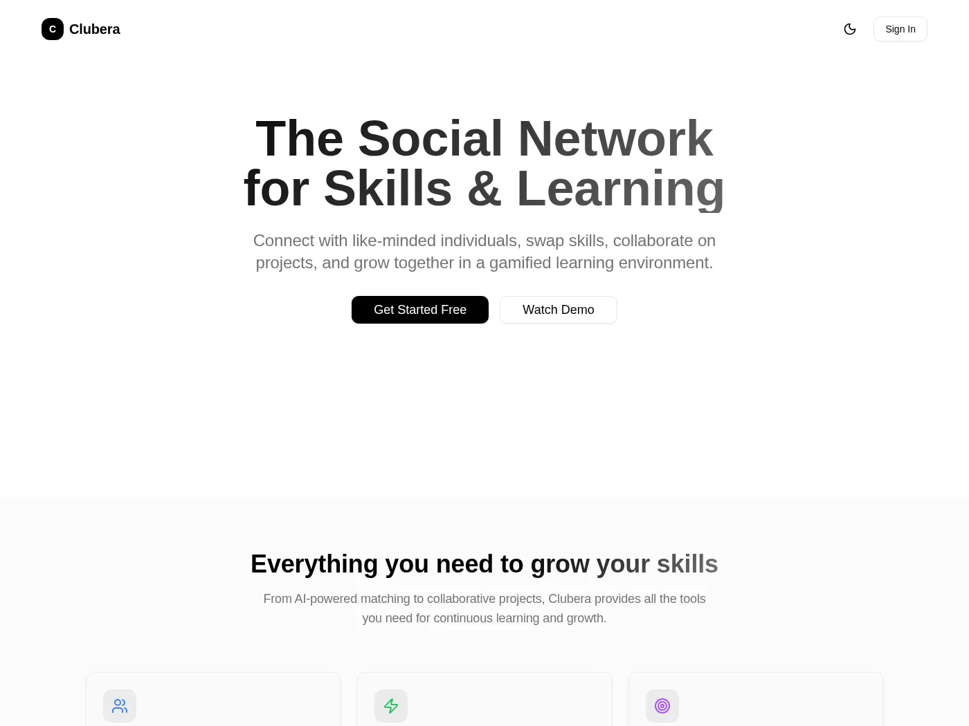 Clubera: The Social Network for Skills, Learning & Collaboration