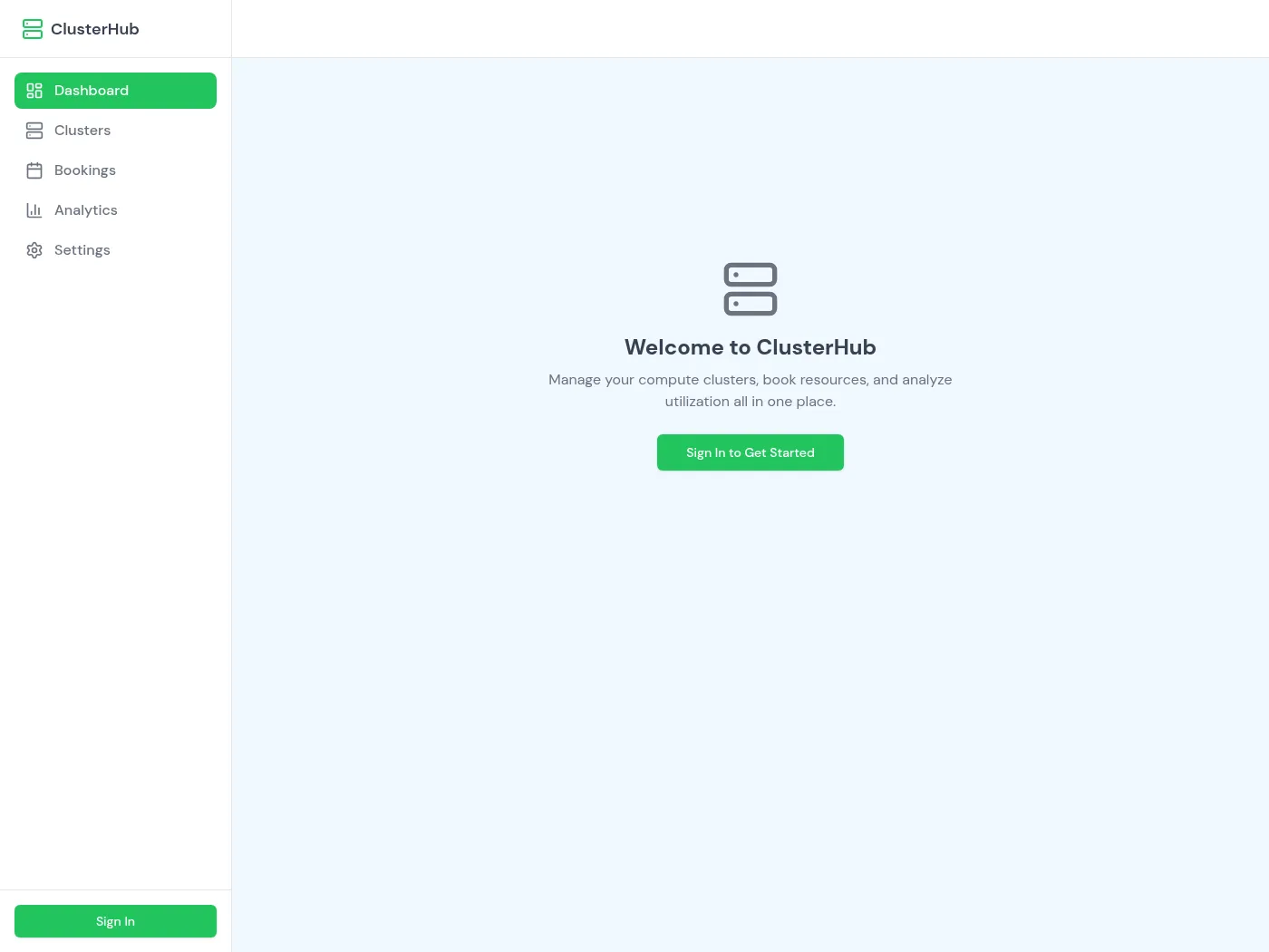 Cluster Management & Booking Dashboard