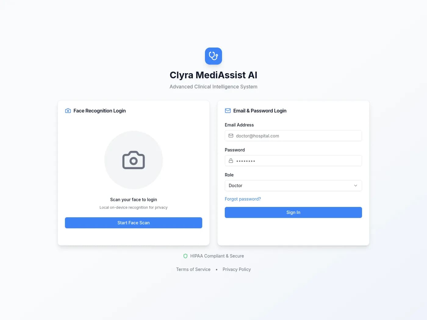 Clyra MediAssist AI — Unified Medical AI Web App UI System