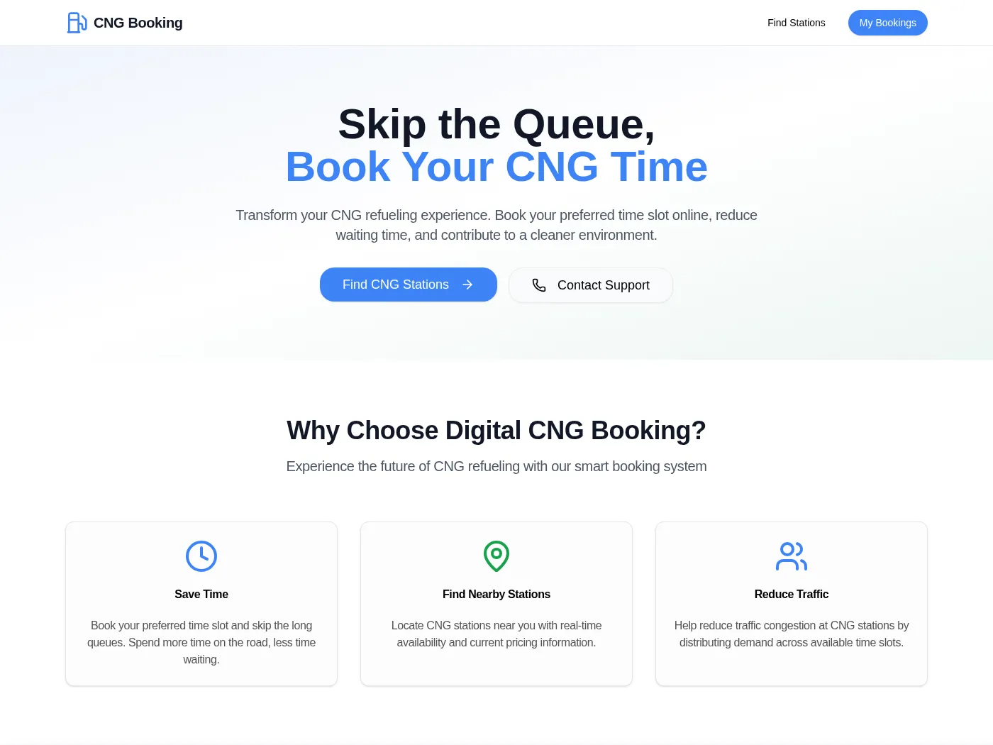 CNG Booking Digital Platform
