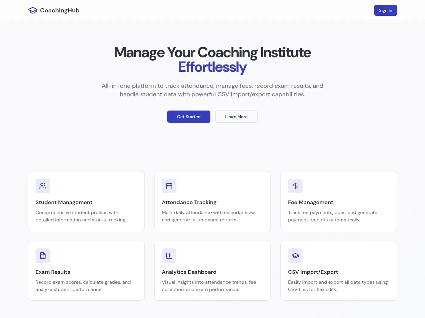 Coaching Management Dashboard