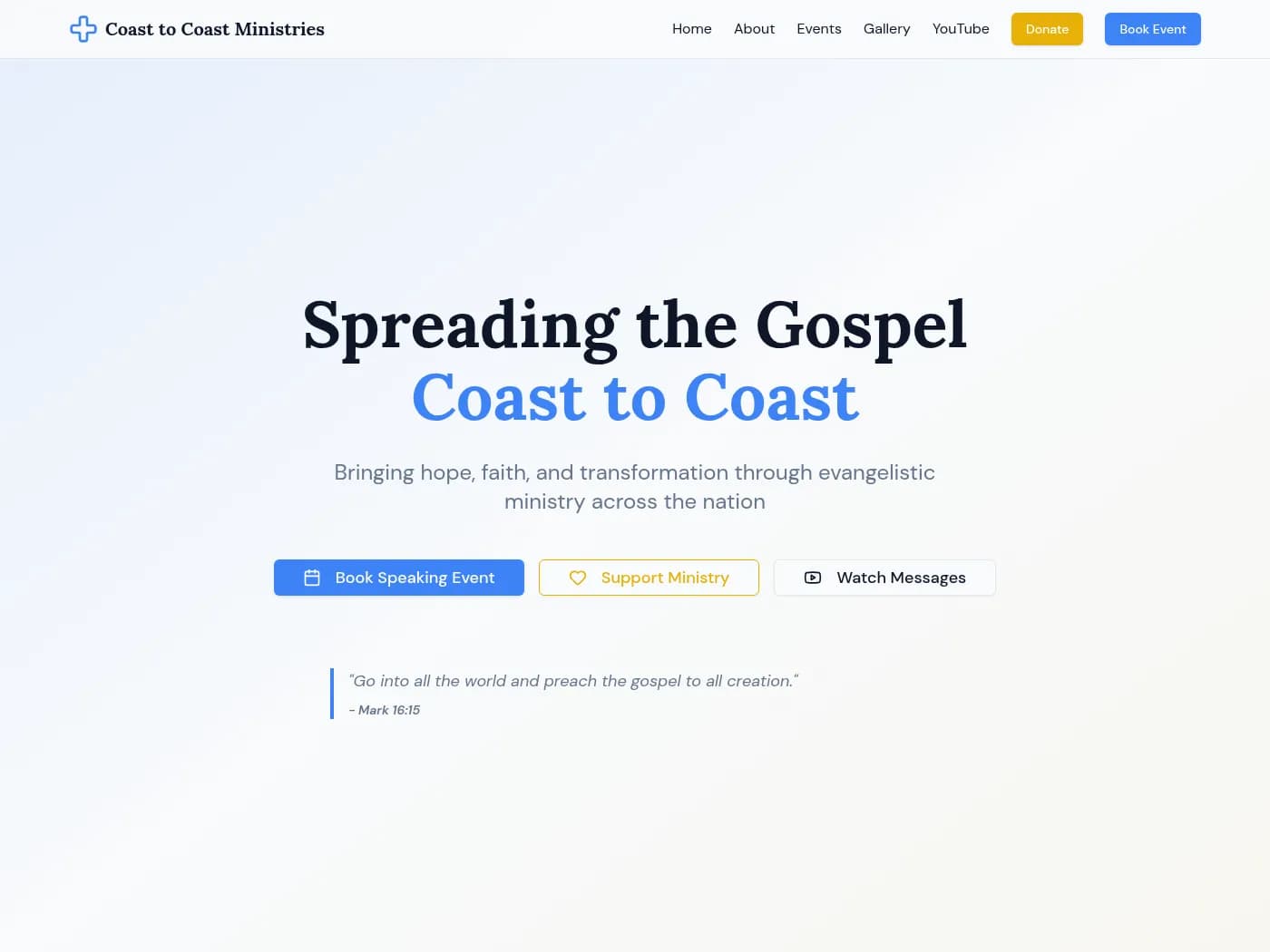 Coast to Coast Ministries Web App