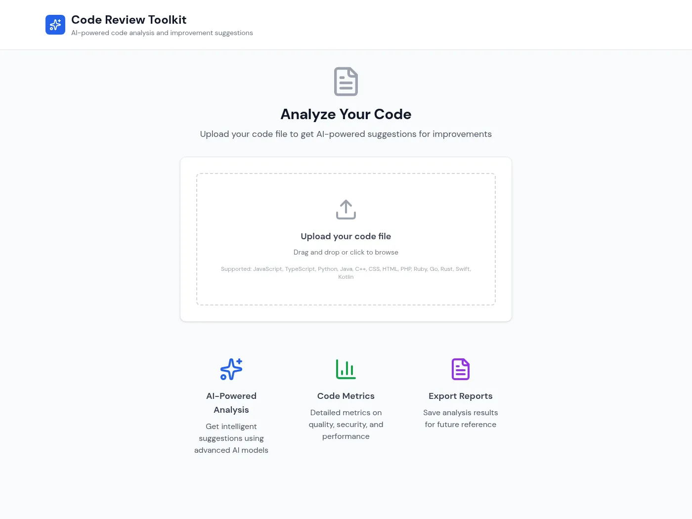 Code Review and Improvement Suggestions Toolkit