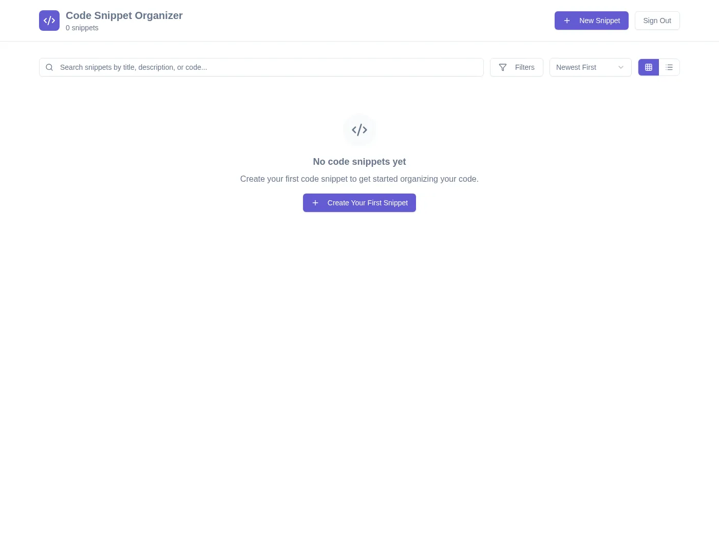 Code Snippet Organizer