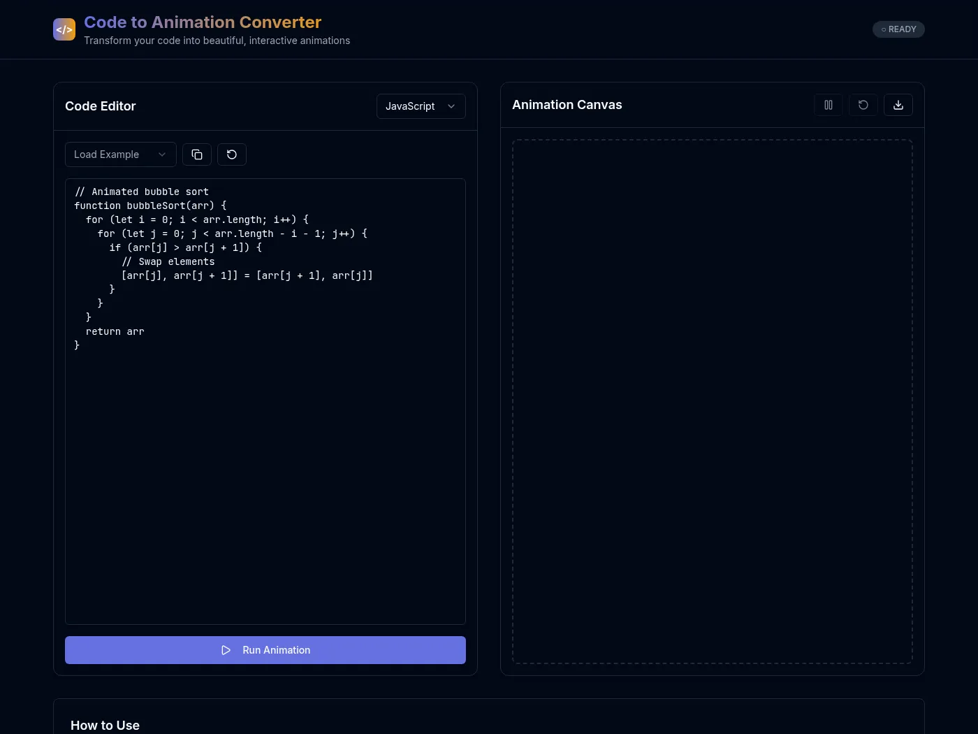 Code to Animation Converter