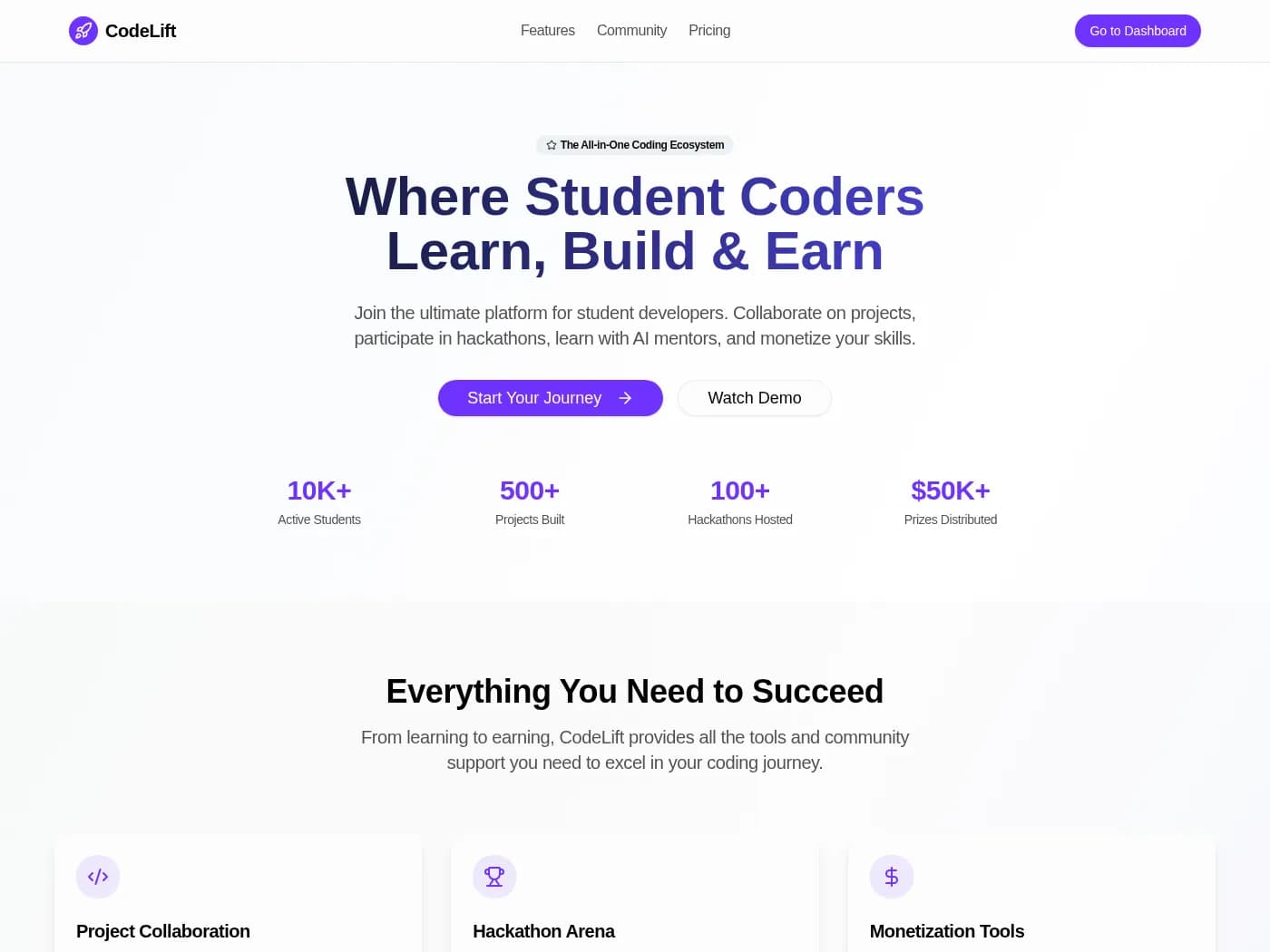 CodeLift – The All-in-One Student Coding Ecosystem & Admin Dashboard