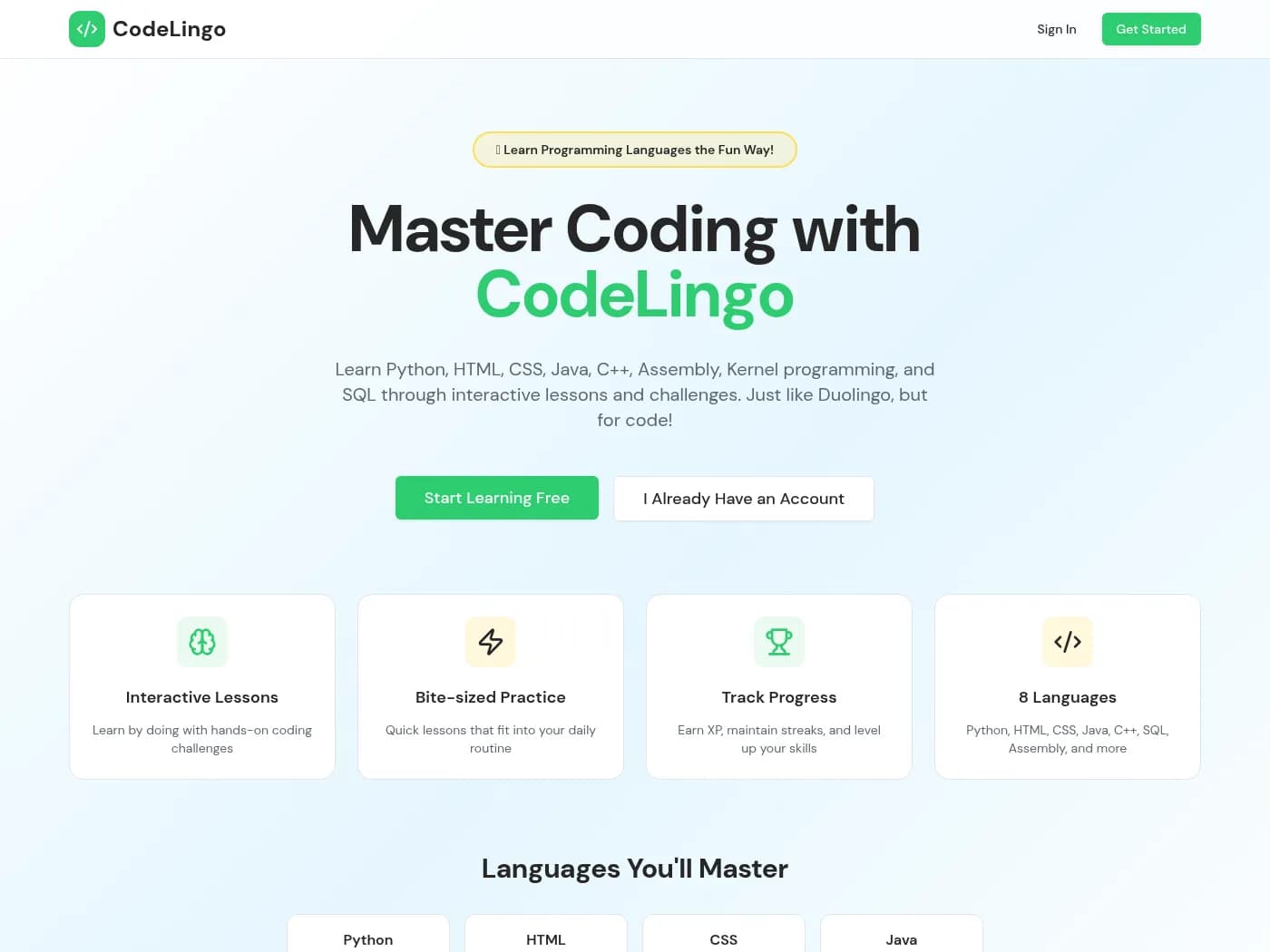 CodeLingo Learning Platform