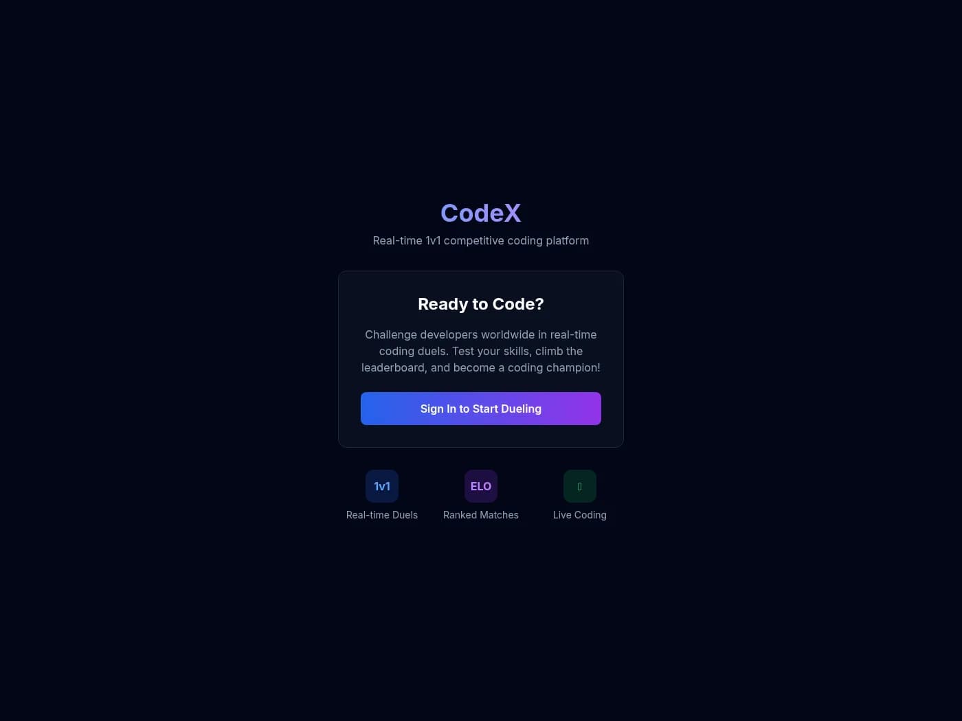 CodeX – Real-Time 1v1 Competitive Coding Platform
